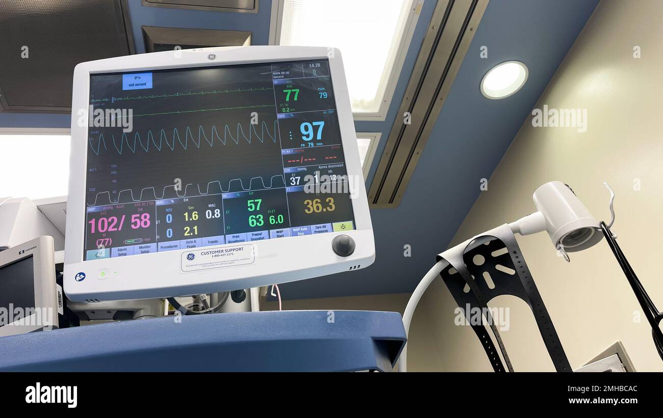 Hospital Monitors anesthesia machine blood pressure oxygen level heart ...