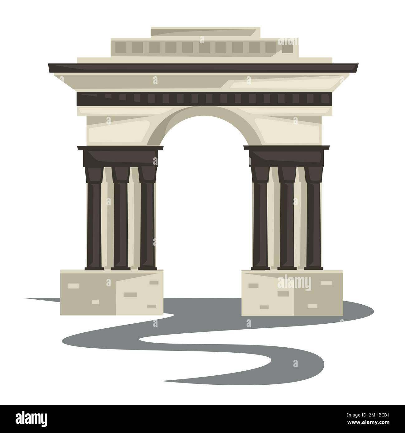 Empire style arch or building, columns or pillars isolated construction ...