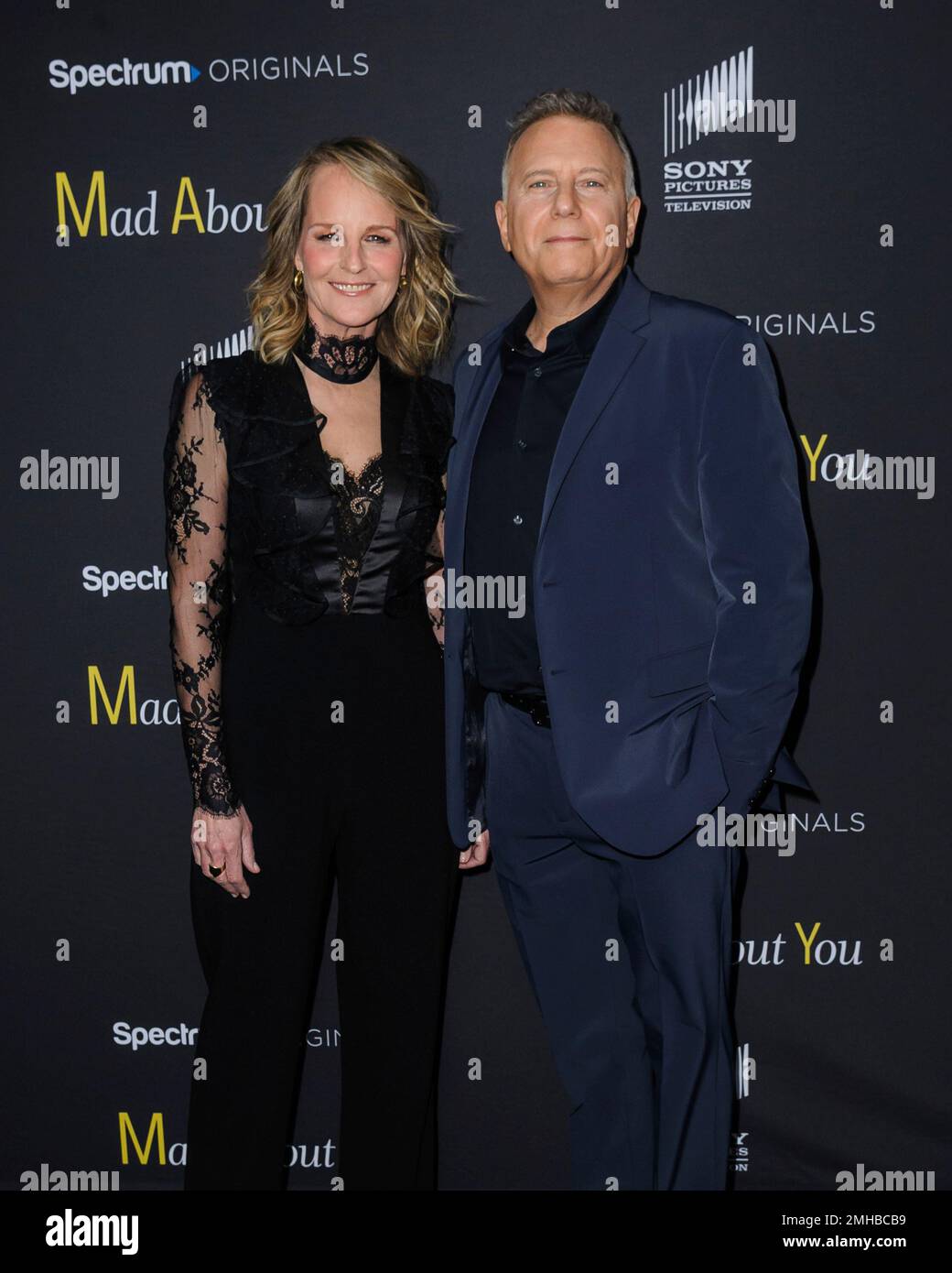 Helen Hunt, left, and Paul Reiser attend the premiere of Spectrum ...