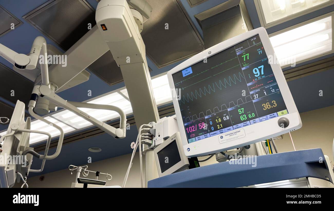 Hospital Monitors anesthesia machine blood pressure oxygen level heart ...