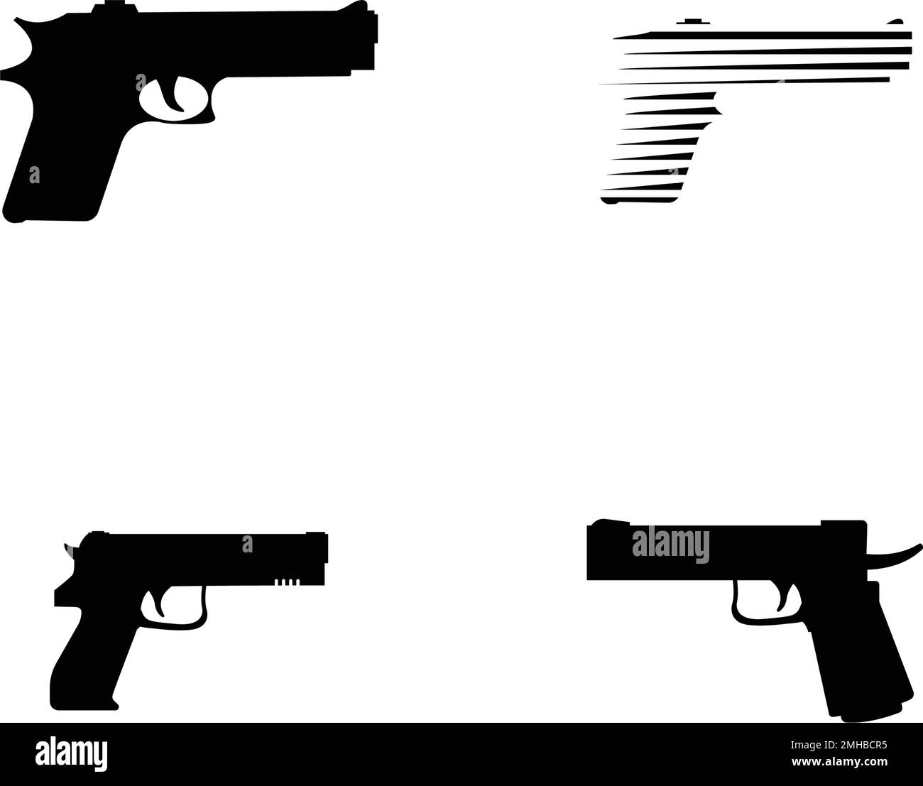 powerful pistol, gun, handgun, vector illustration Stock Vector Image ...