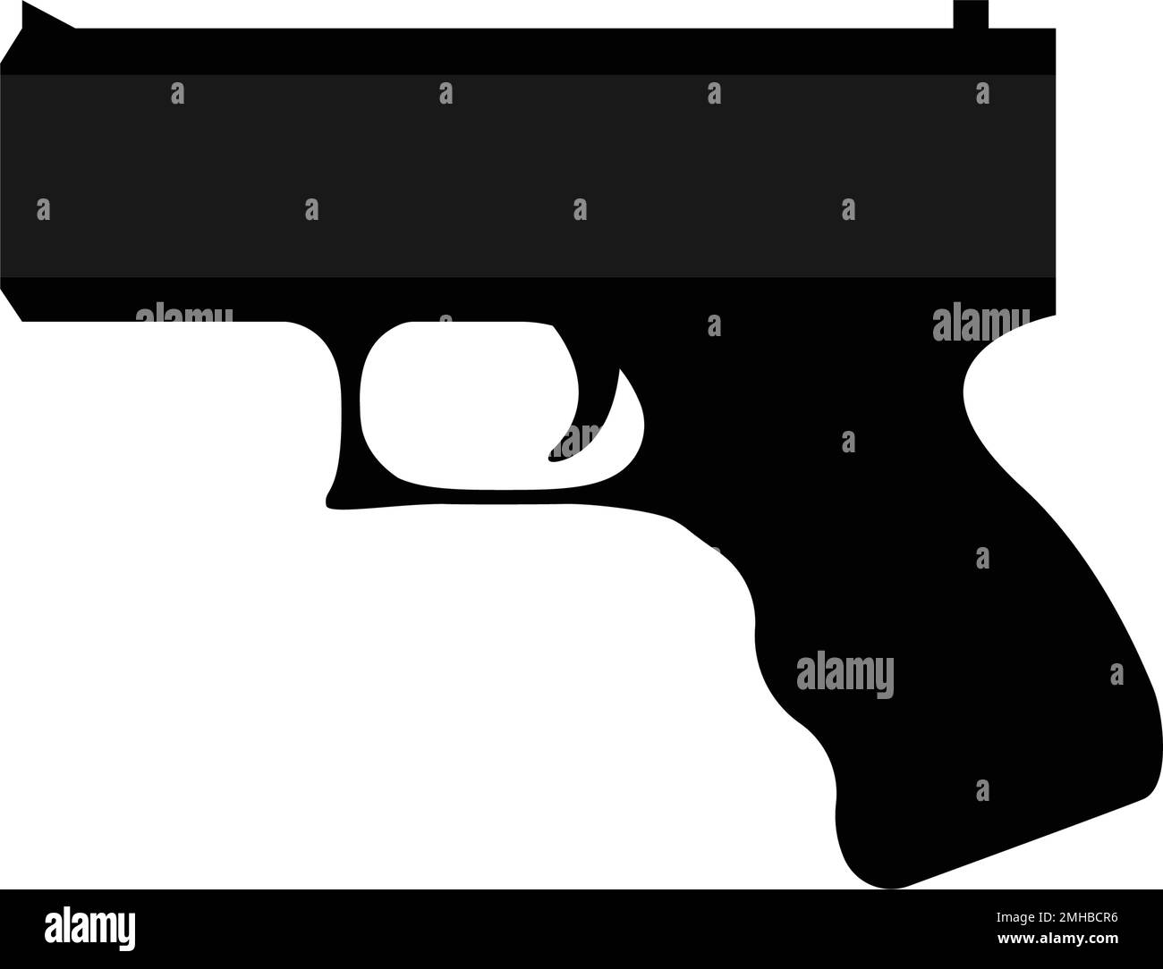 powerful pistol, gun, handgun, vector illustration Stock Vector Image ...