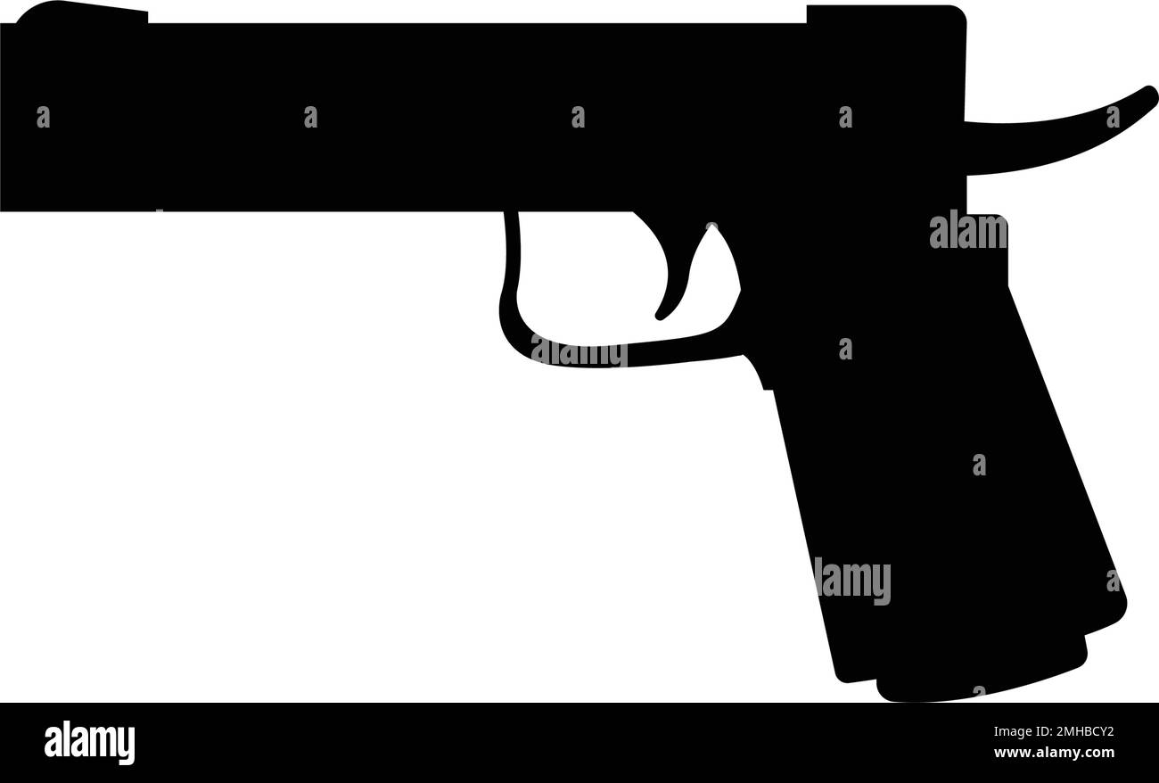 powerful pistol, gun, handgun, vector illustration Stock Vector Image ...