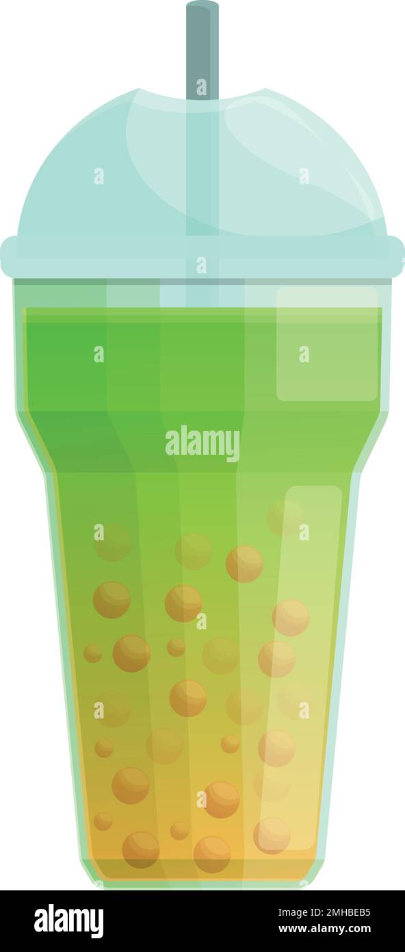 Ice bubble tea icon cartoon vector. Milk drink. Delicious dessert Stock ...