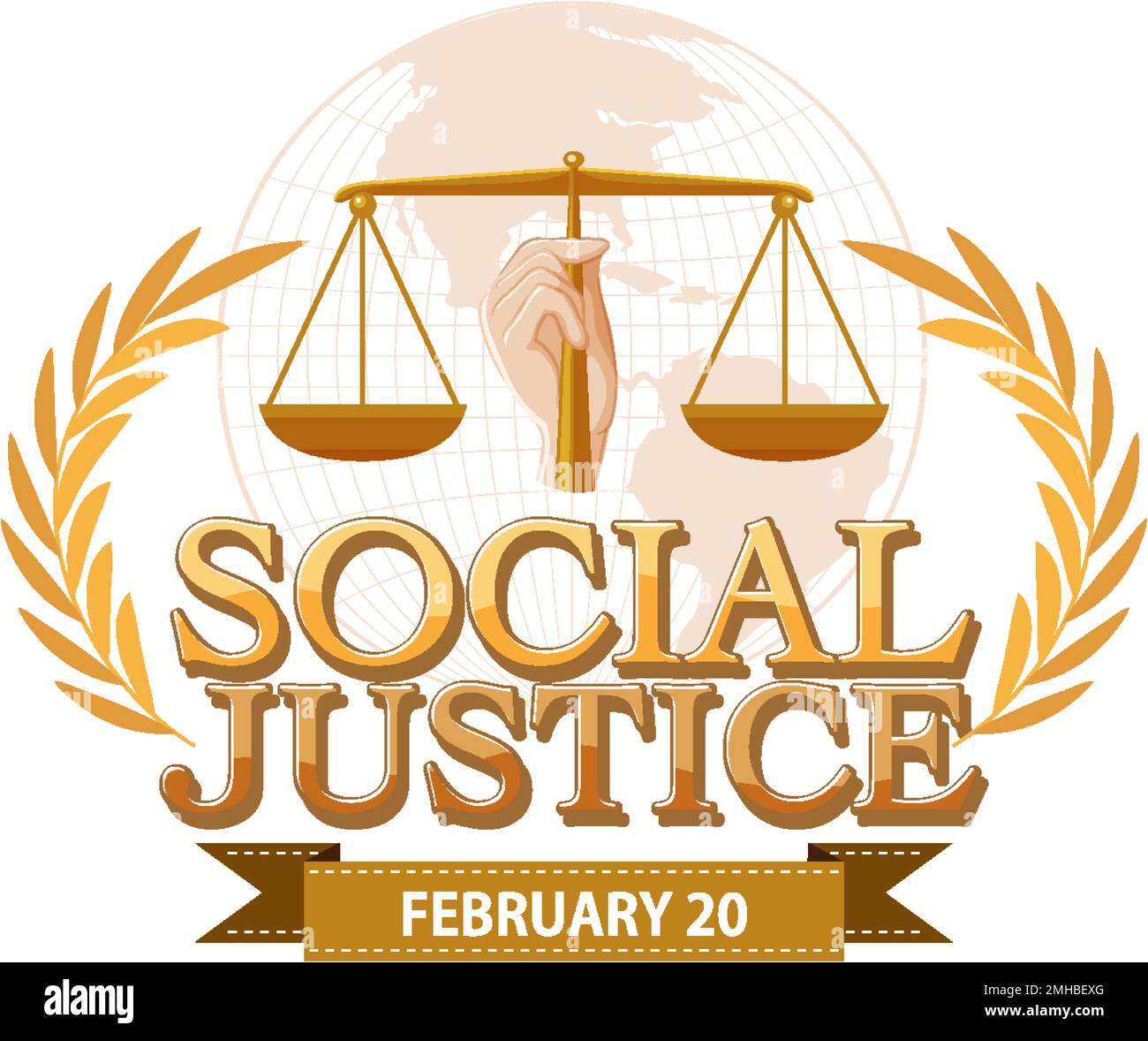 World day of social justice banner illustration Stock Vector Image ...