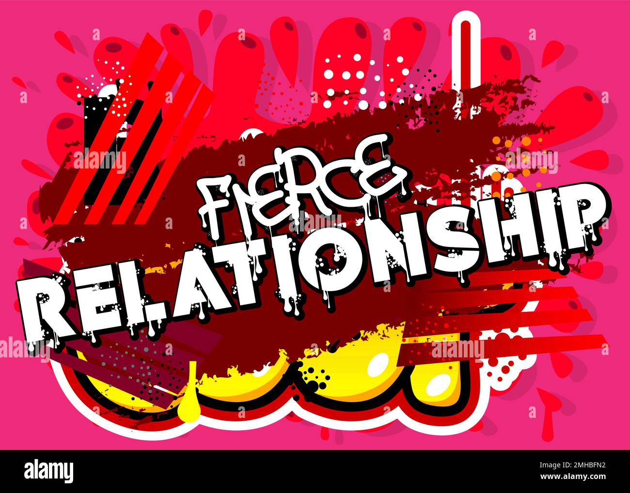 Fierce Relationship. Graffiti tag. Abstract modern street art ...