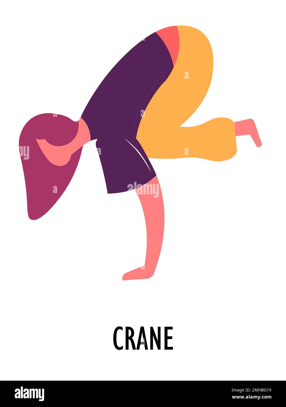 Crane exercise, yoga asana or position, sport or fitness Stock Vector ...