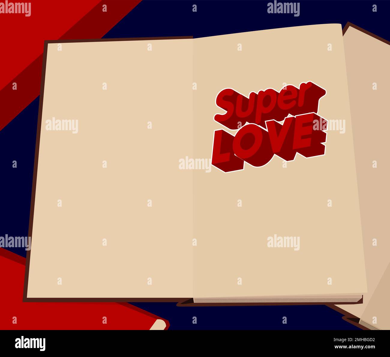 Super Love word on a book, cartoon vector illustration Stock Vector ...