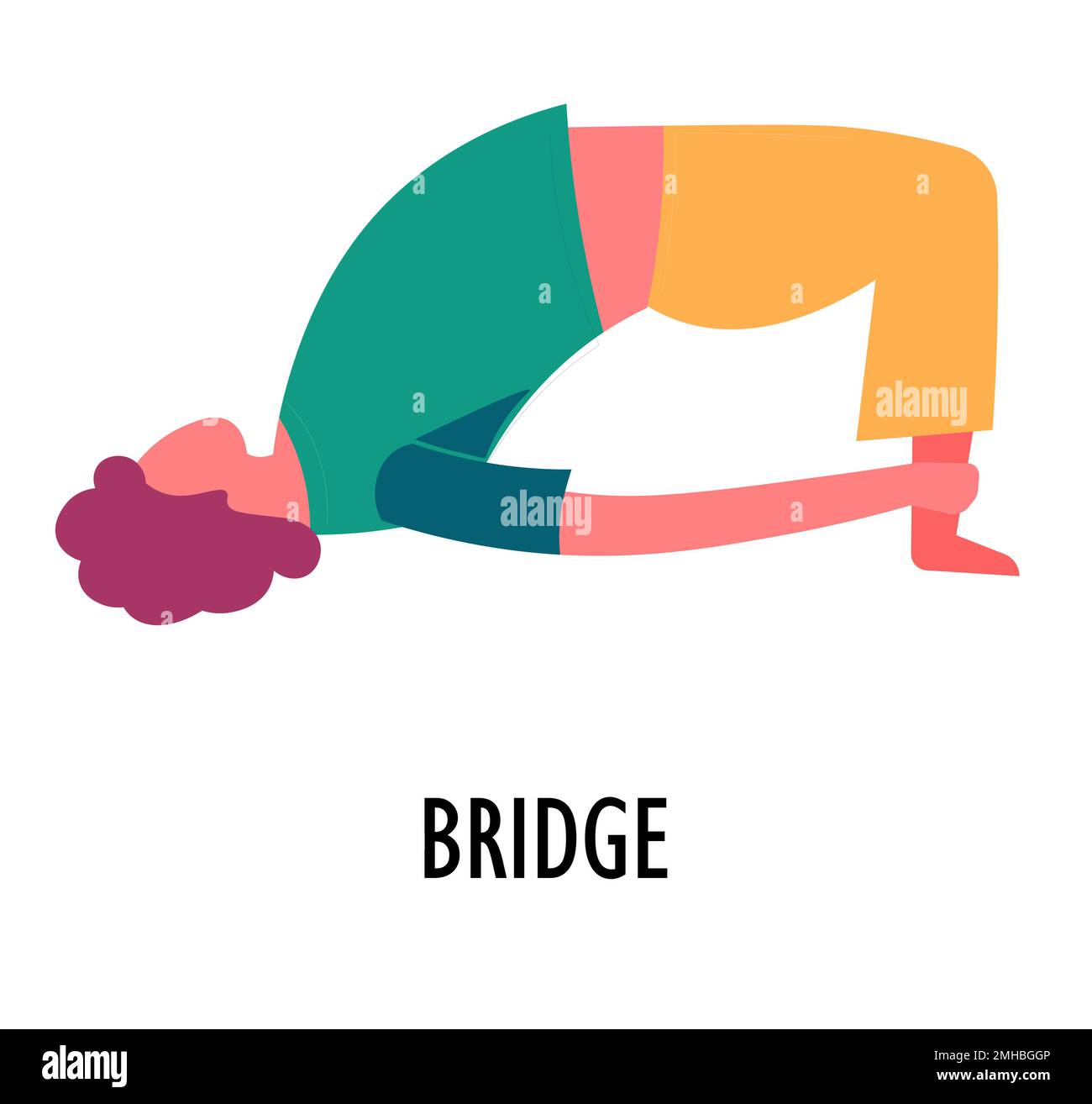 Bridge exercise, yoga position or asana, sport or fitness Stock Vector ...