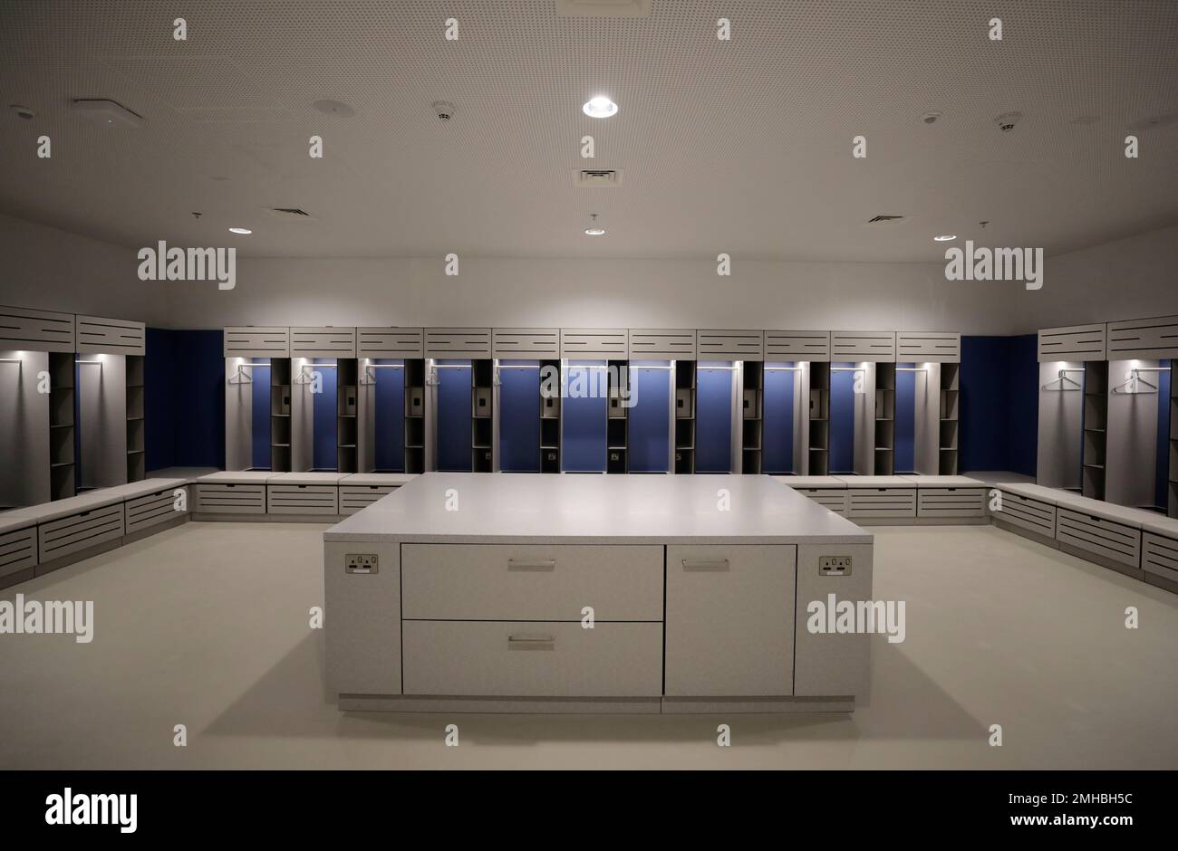 A general view of the teams dressing room of the Al Janoub Stadium, one ...
