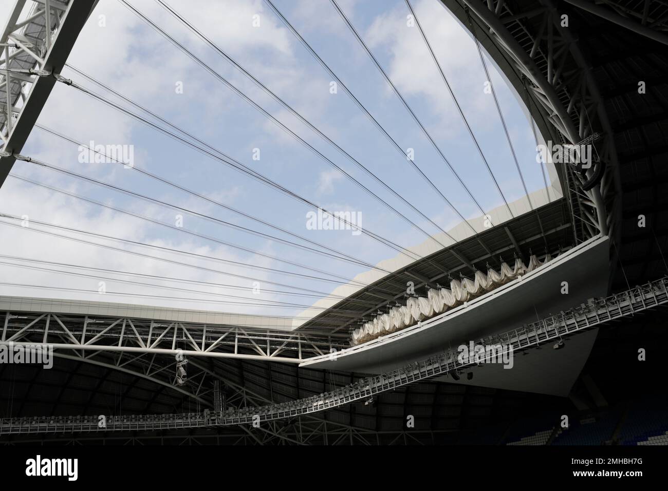 A general view shows the Al Janoub Stadium, one of the 2022 World Cup ...