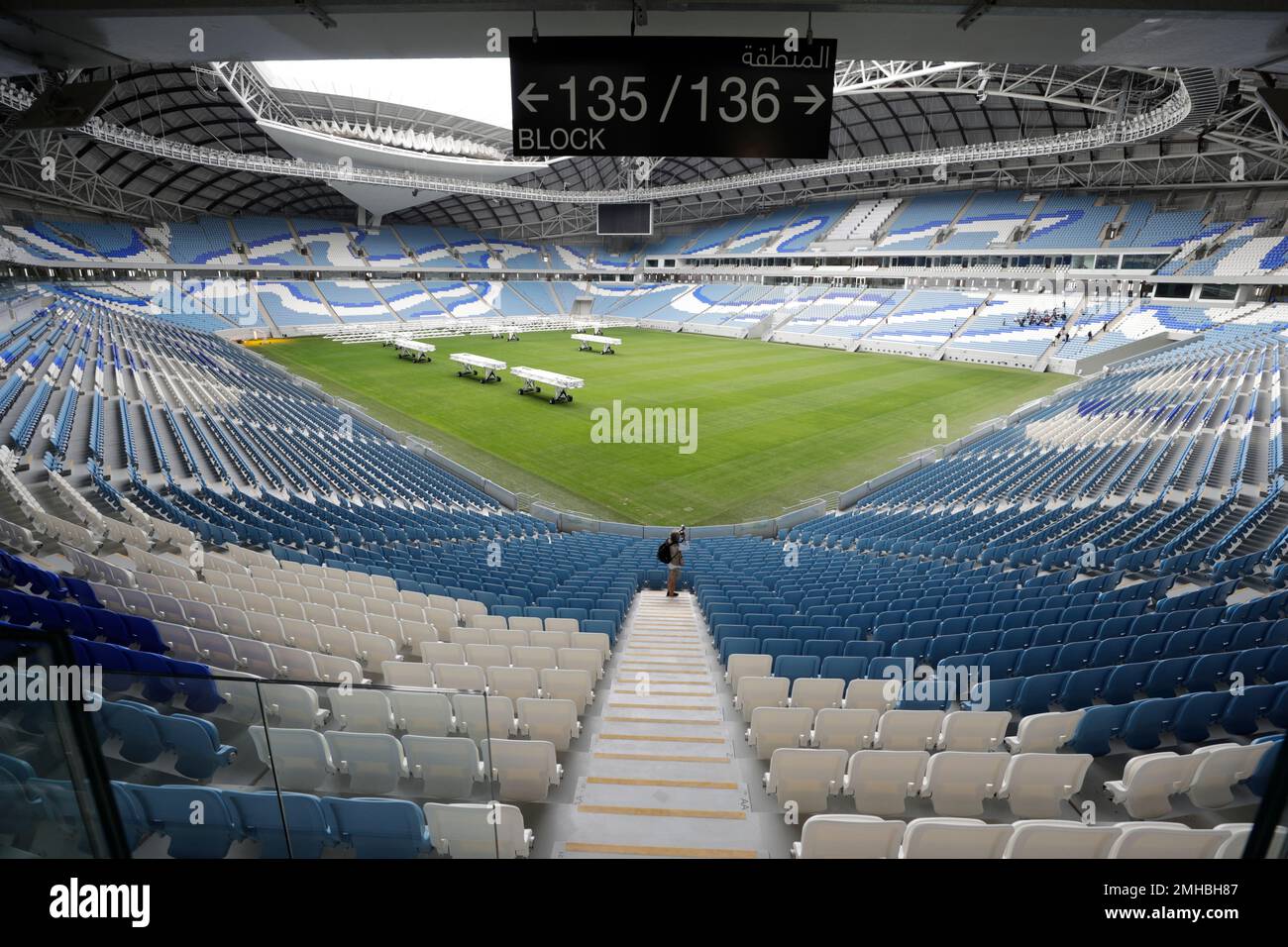 A general view shows the Al Janoub Stadium, one of the 2022 World Cup stadiums, in Doha, Qatar ...