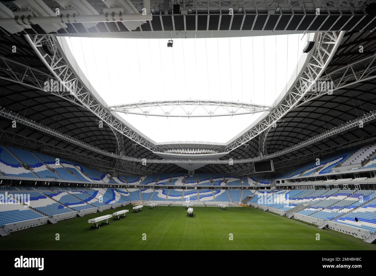 A general view shows the Al Janoub Stadium, one of the 2022 World Cup ...