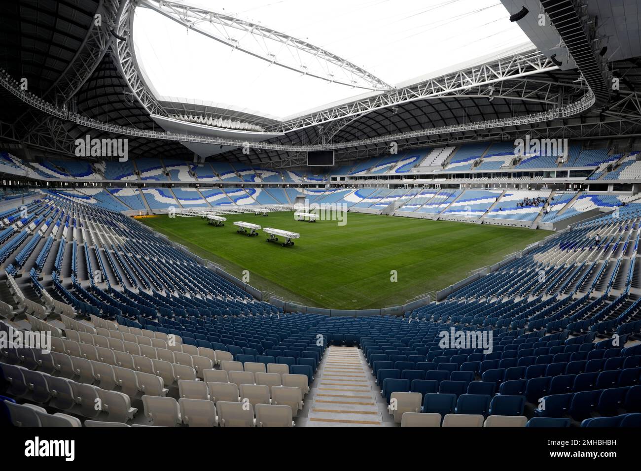A general view shows the Al Janoub Stadium, one of the 2022 World Cup ...