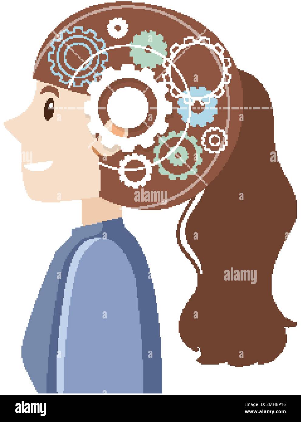 Brain drawing side view Stock Vector Images - Alamy
