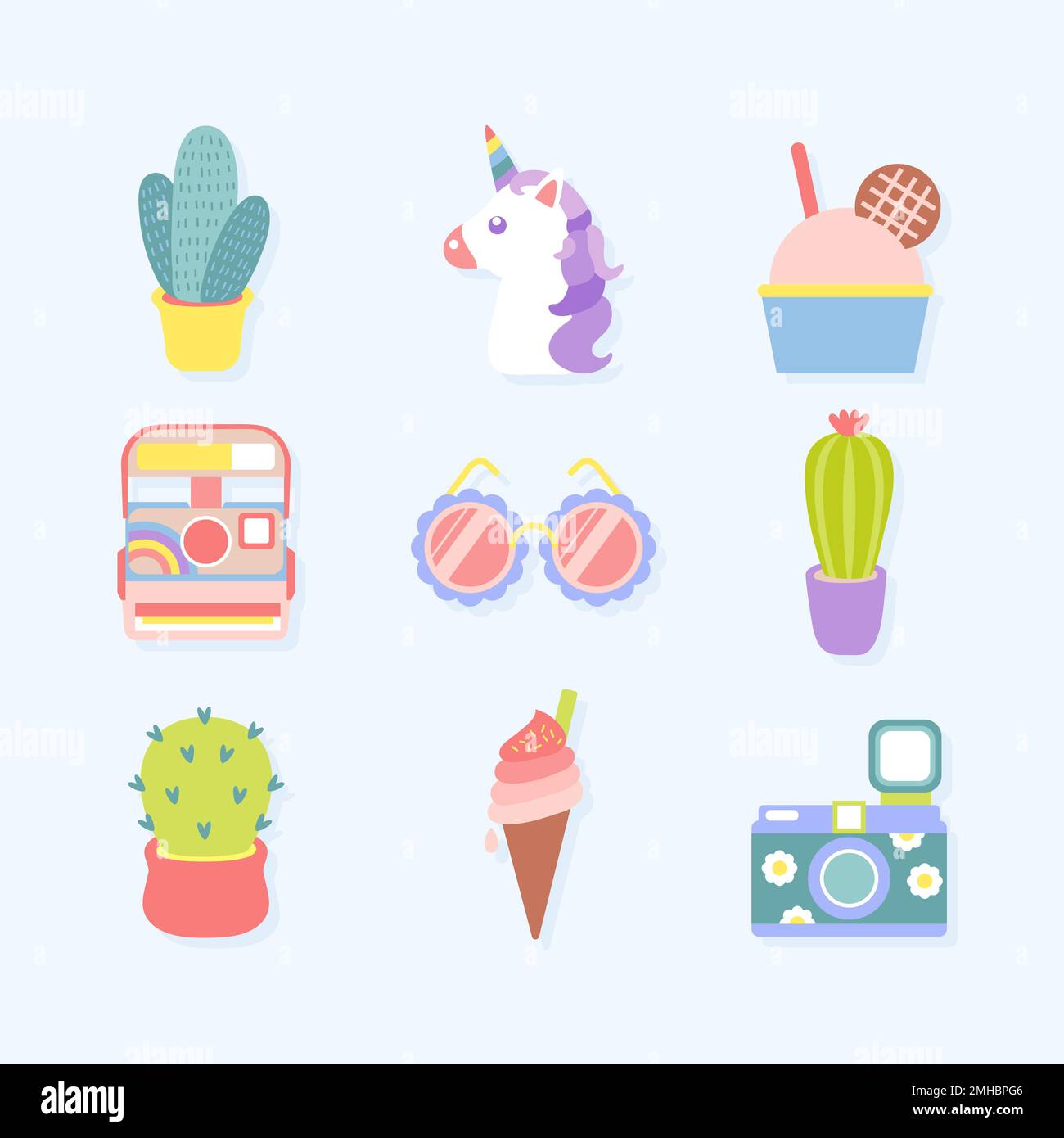 Cute sticker collection vector Stock Vector Image & Art - Alamy