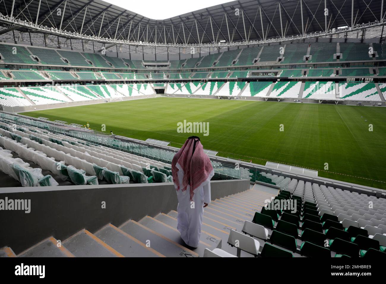 Jassim Telefat, Executive director for Competion Venues walks at the ...