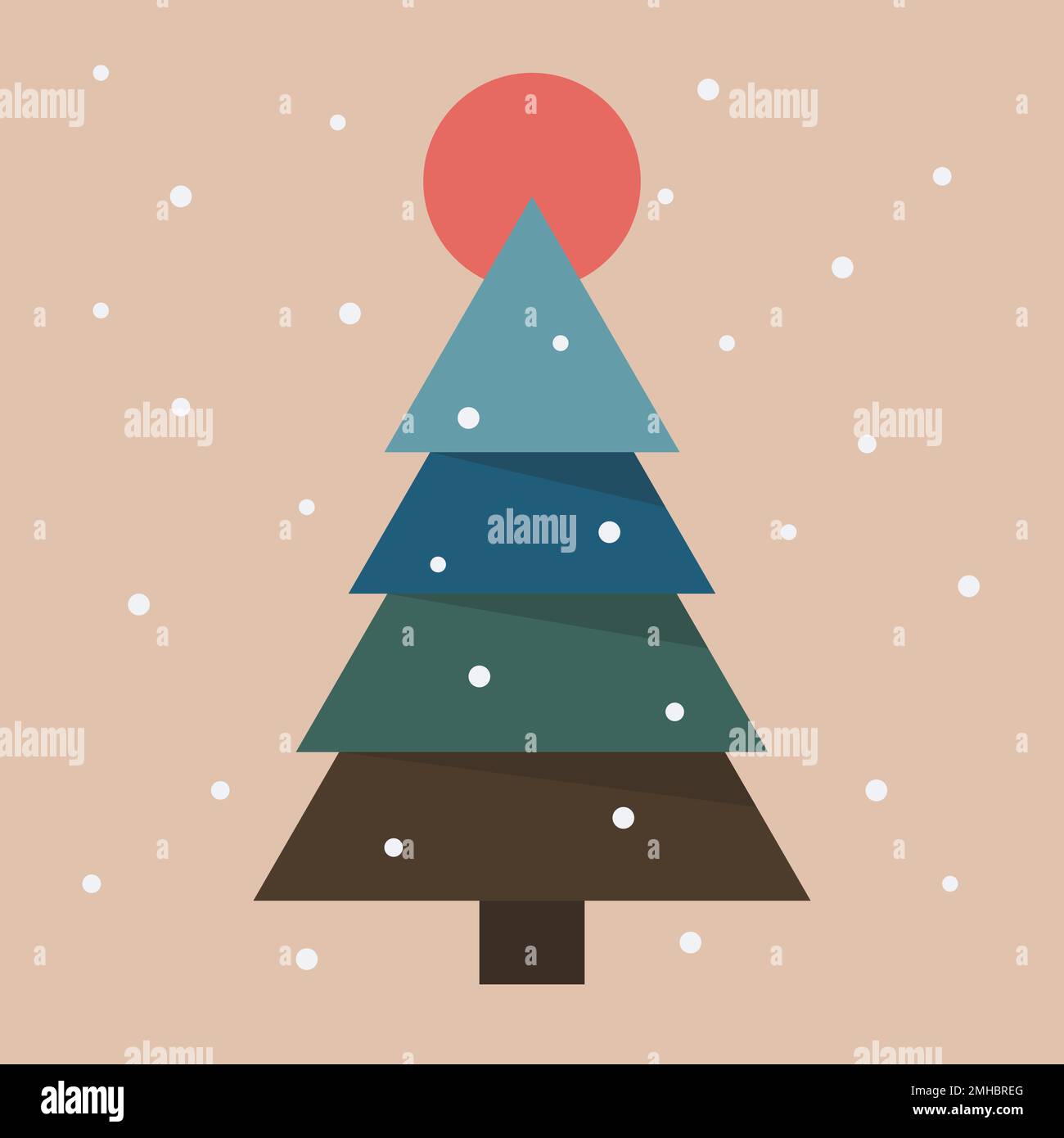 Pastel christmas tree. Vector illustration Stock Vector Image & Art - Alamy