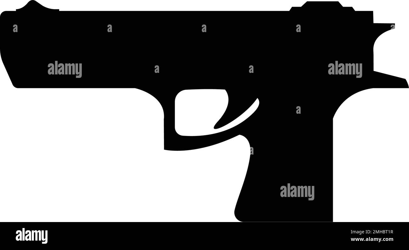 powerful pistol, gun, handgun, vector illustration Stock Vector Image ...