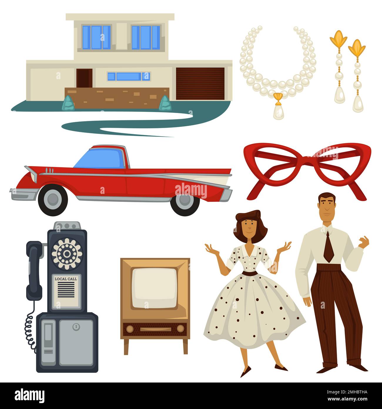 Fashion 1950s woman in Stock Vector Images - Alamy