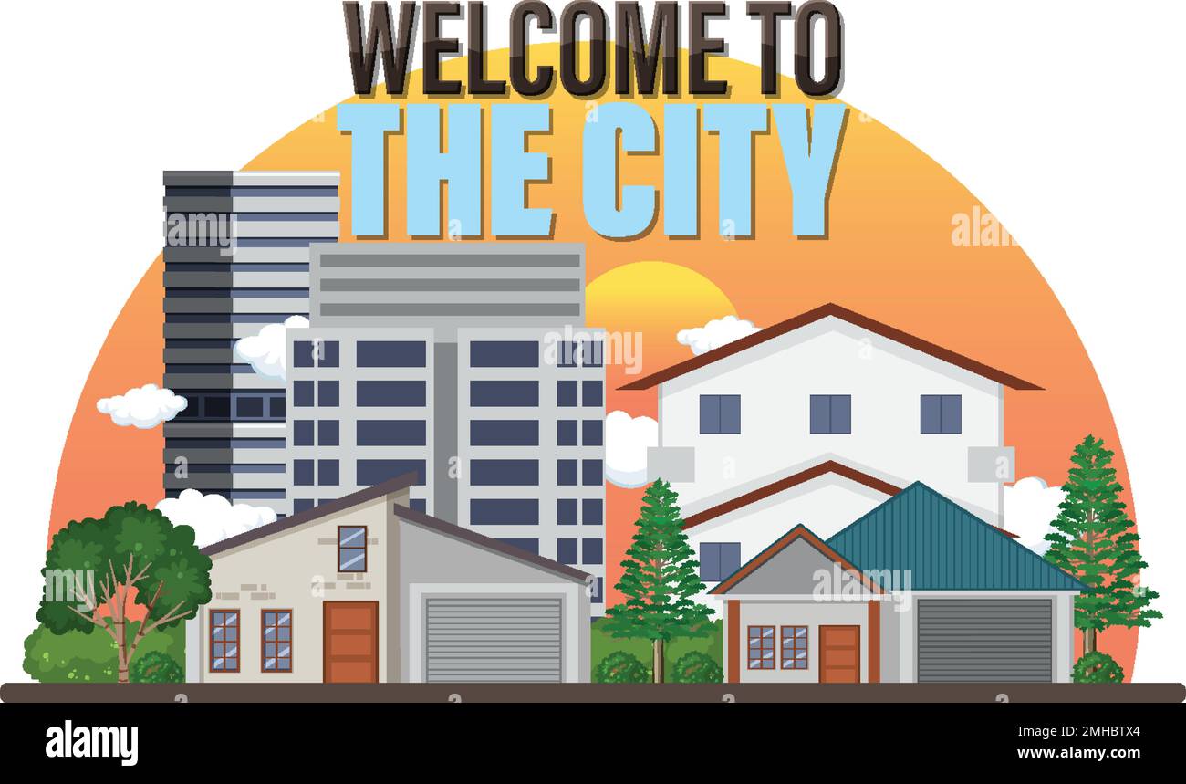 Welcome to the city vector illustration Stock Vector Image & Art - Alamy