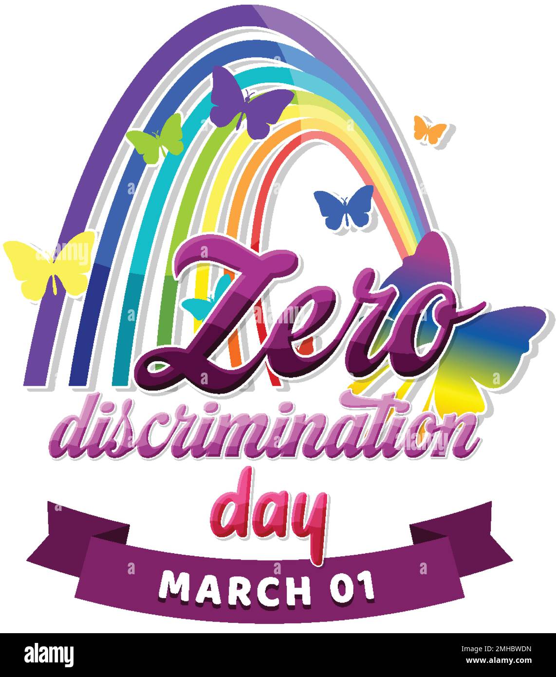 Zero discrimination day banner design illustration Stock Vector Image ...