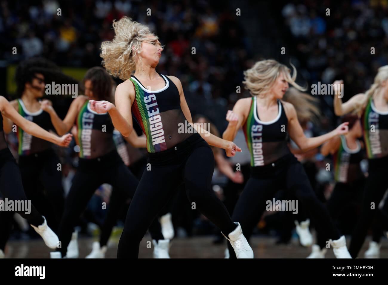 Denver Nuggets dance team performs in the second half of an NBA ...