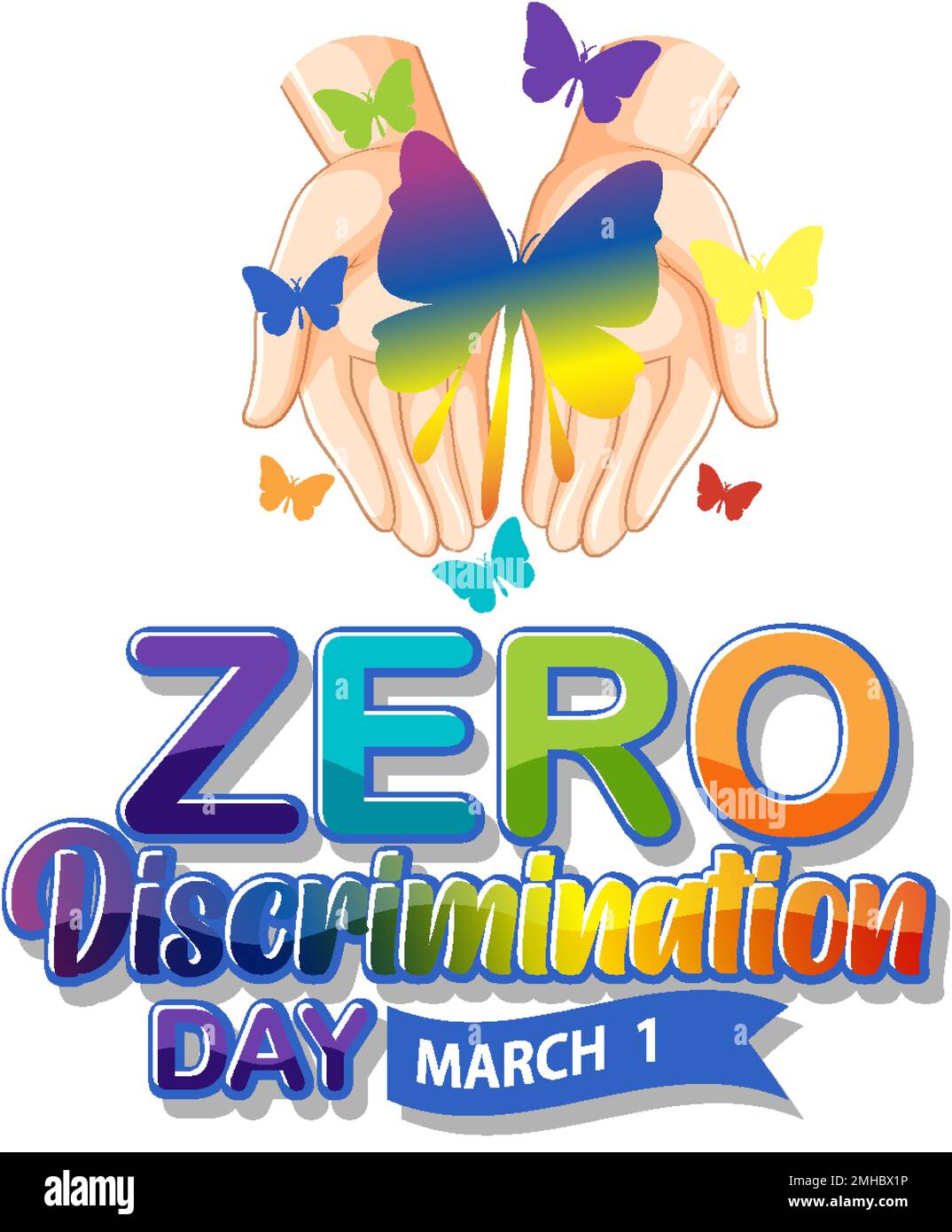 Zero discrimination day banner design illustration Stock Vector Image ...