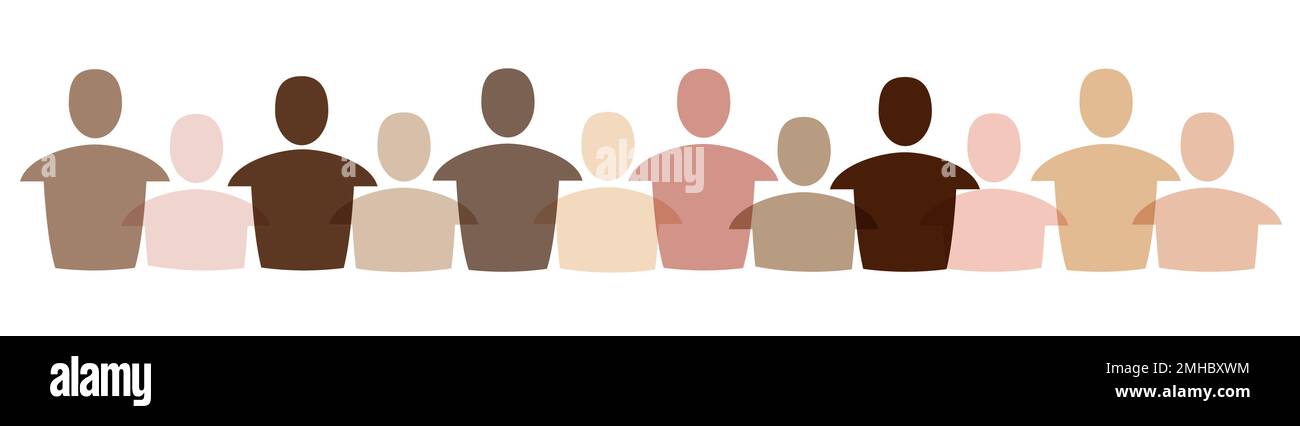 Diversity and multiracial concept. Vector banner of people, teamwork ...