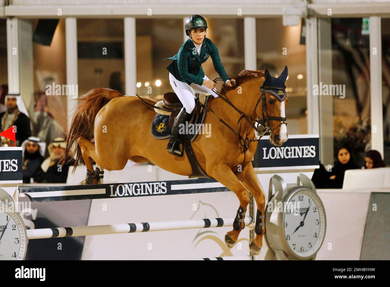 Saudi Dalma Malhas rides her horse during the Diriyah Equestrian ...