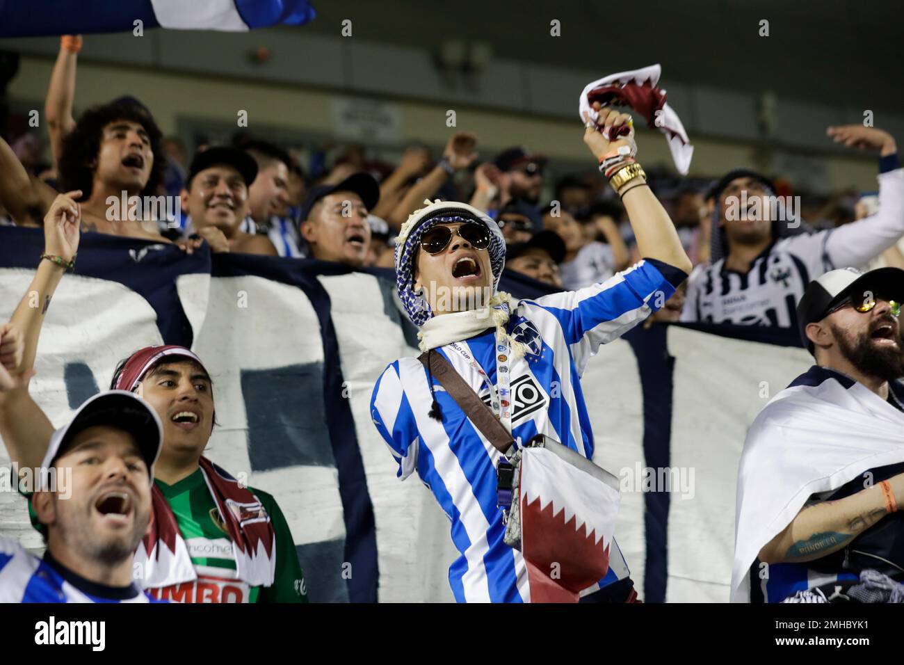 Monterrey's fans cheer before the Club World Cup soccer match between ...