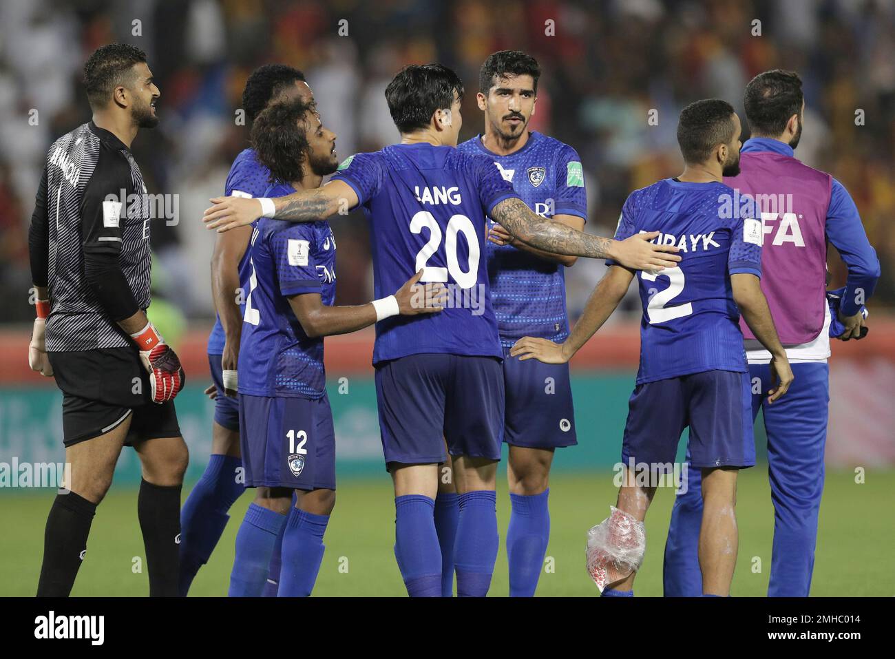 Al Hilal' players celebrate end of the Club World Cup soccer match ...