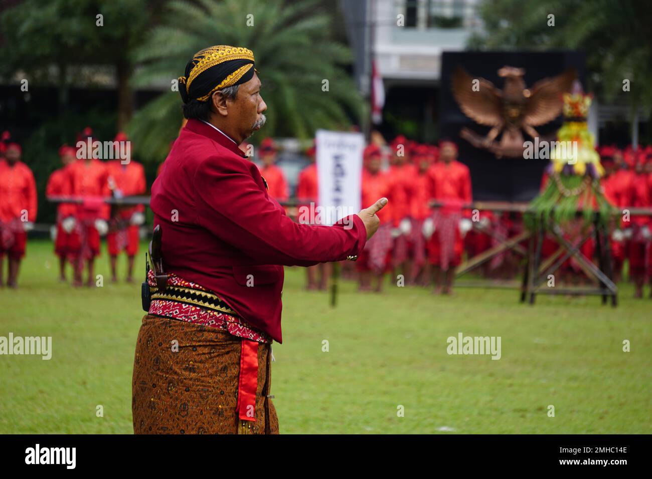 Indonesian with javanese traditional costume on grebeg pancasila ...