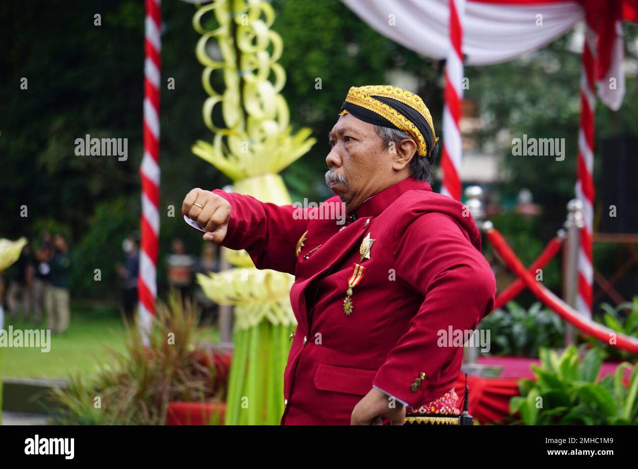 Indonesian with javanese traditional costume on grebeg pancasila ...