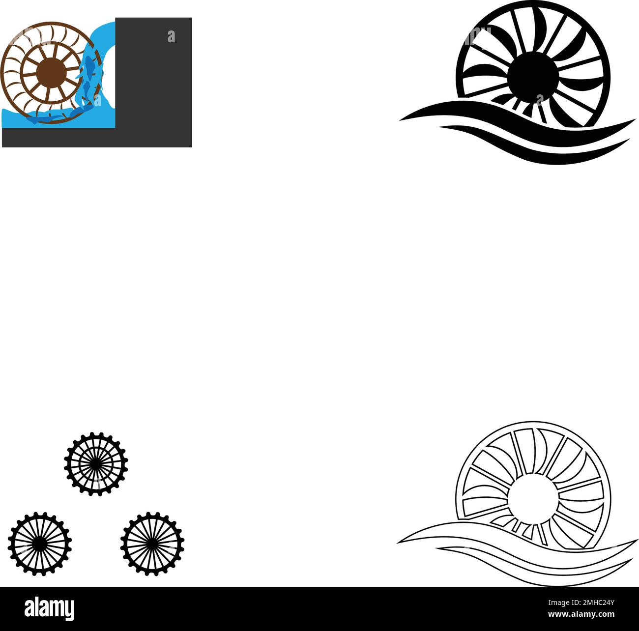 water wheel logo vektor template Stock Vector Image & Art - Alamy