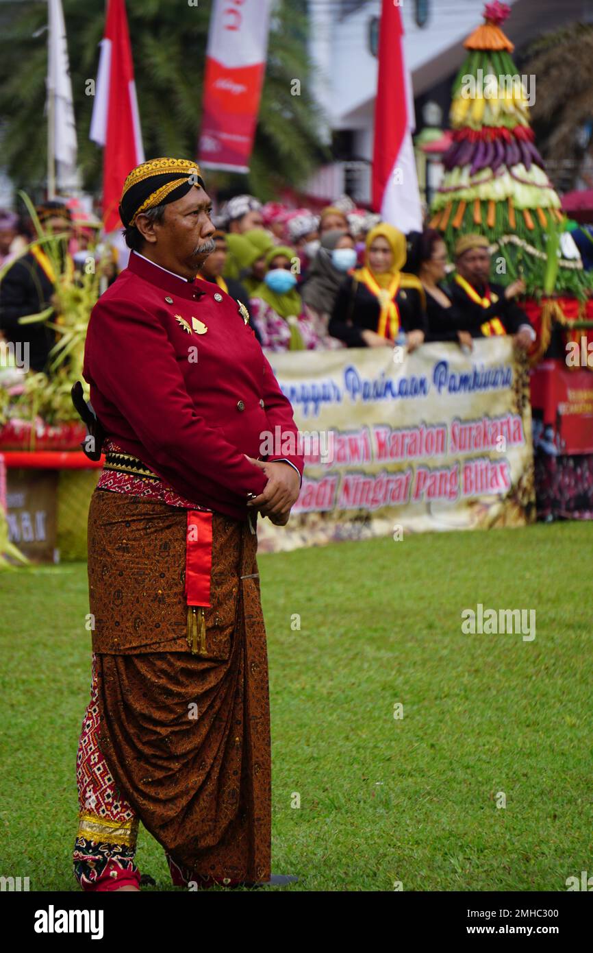 Indonesian with javanese traditional costume on grebeg pancasila ...
