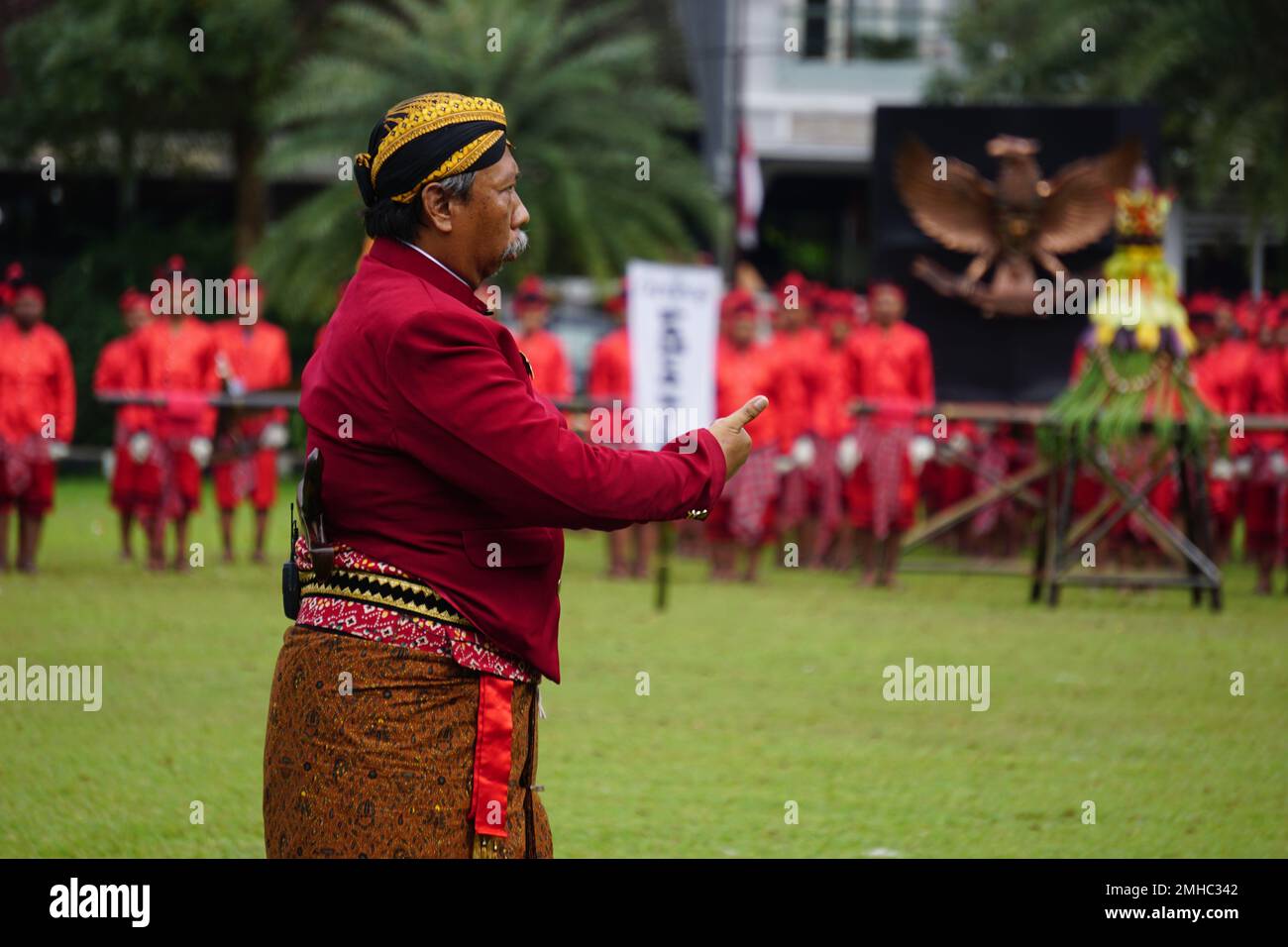 Indonesian with javanese traditional costume on grebeg pancasila ...