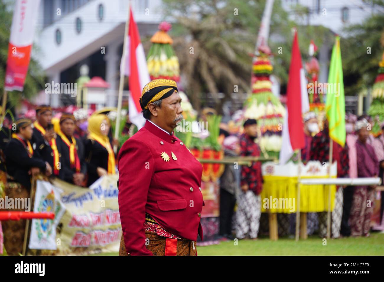 Indonesian with javanese traditional costume on grebeg pancasila ...