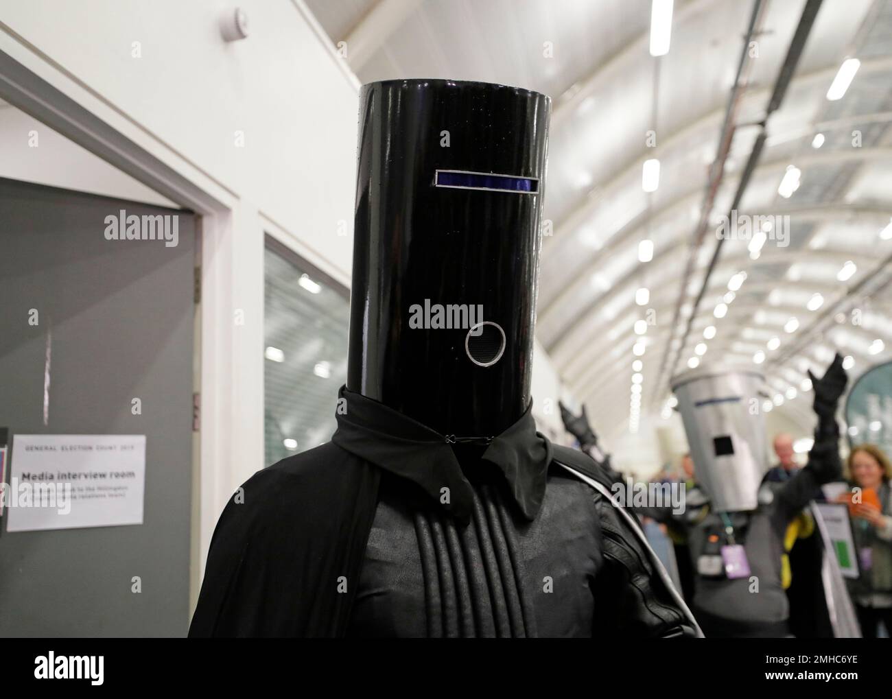 Lord Buckethead of the Monster Raving Loony Party, front, and ...