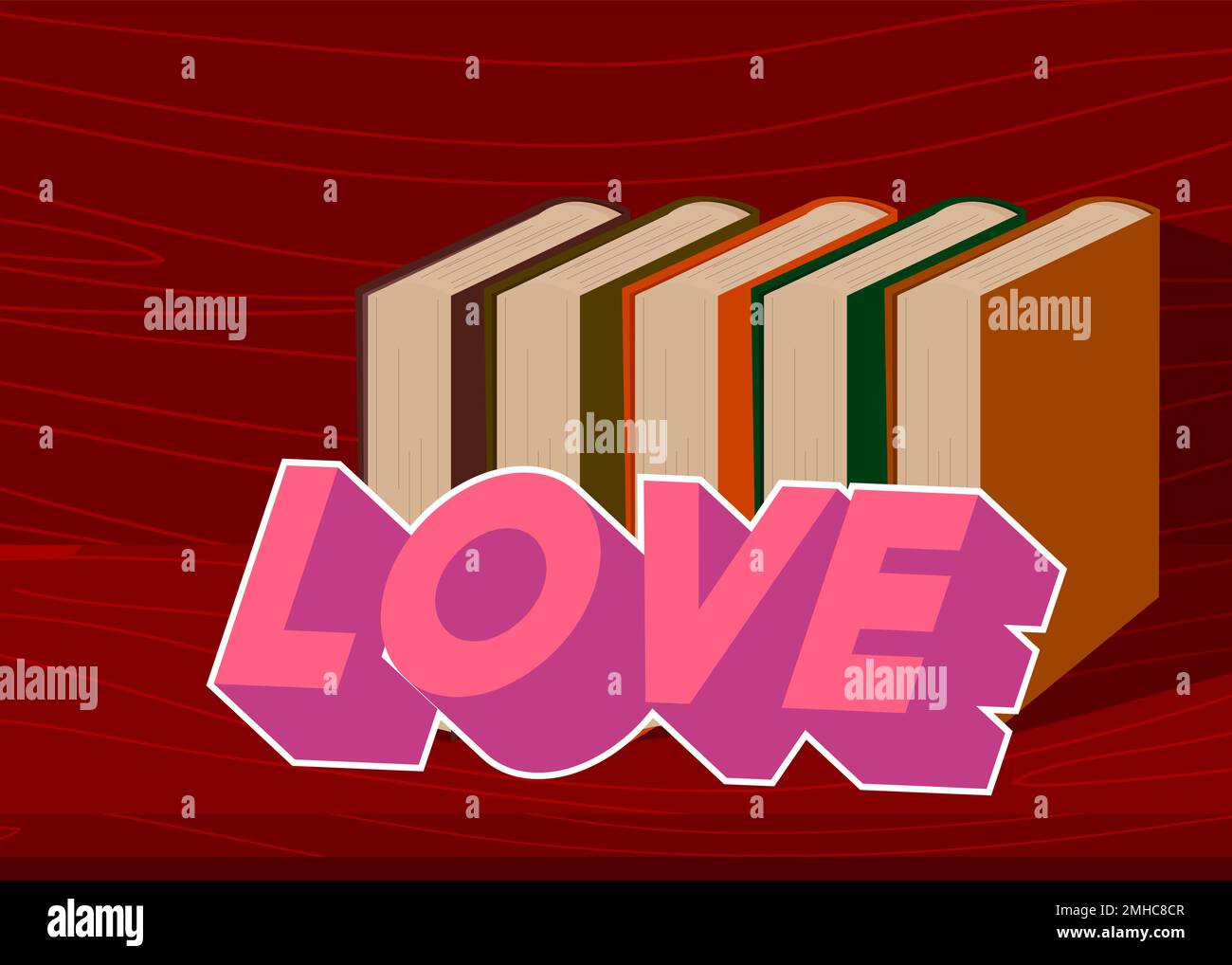 Love word on a book, cartoon vector illustration Stock Vector Image ...