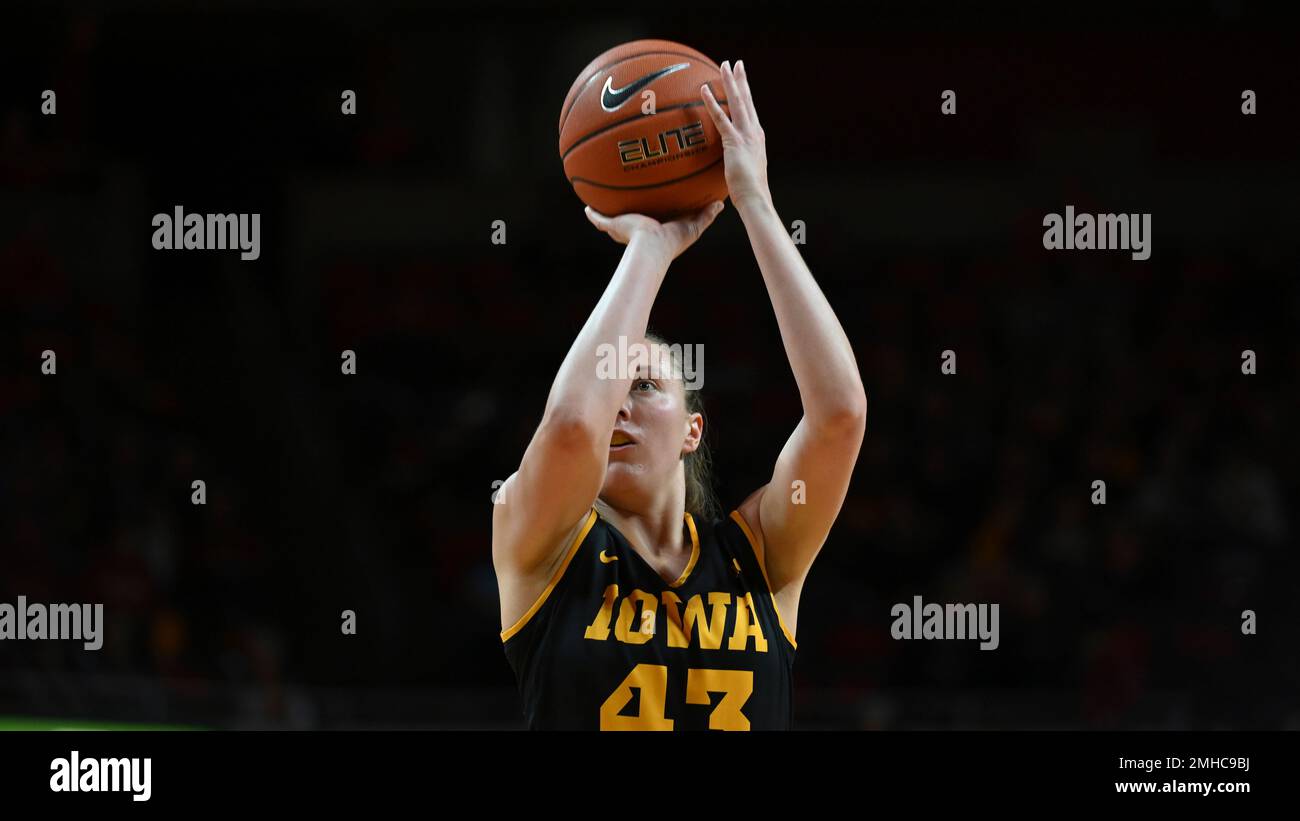 Iowa forward Amanda Ollinger during an NCAA women's basketball game ...