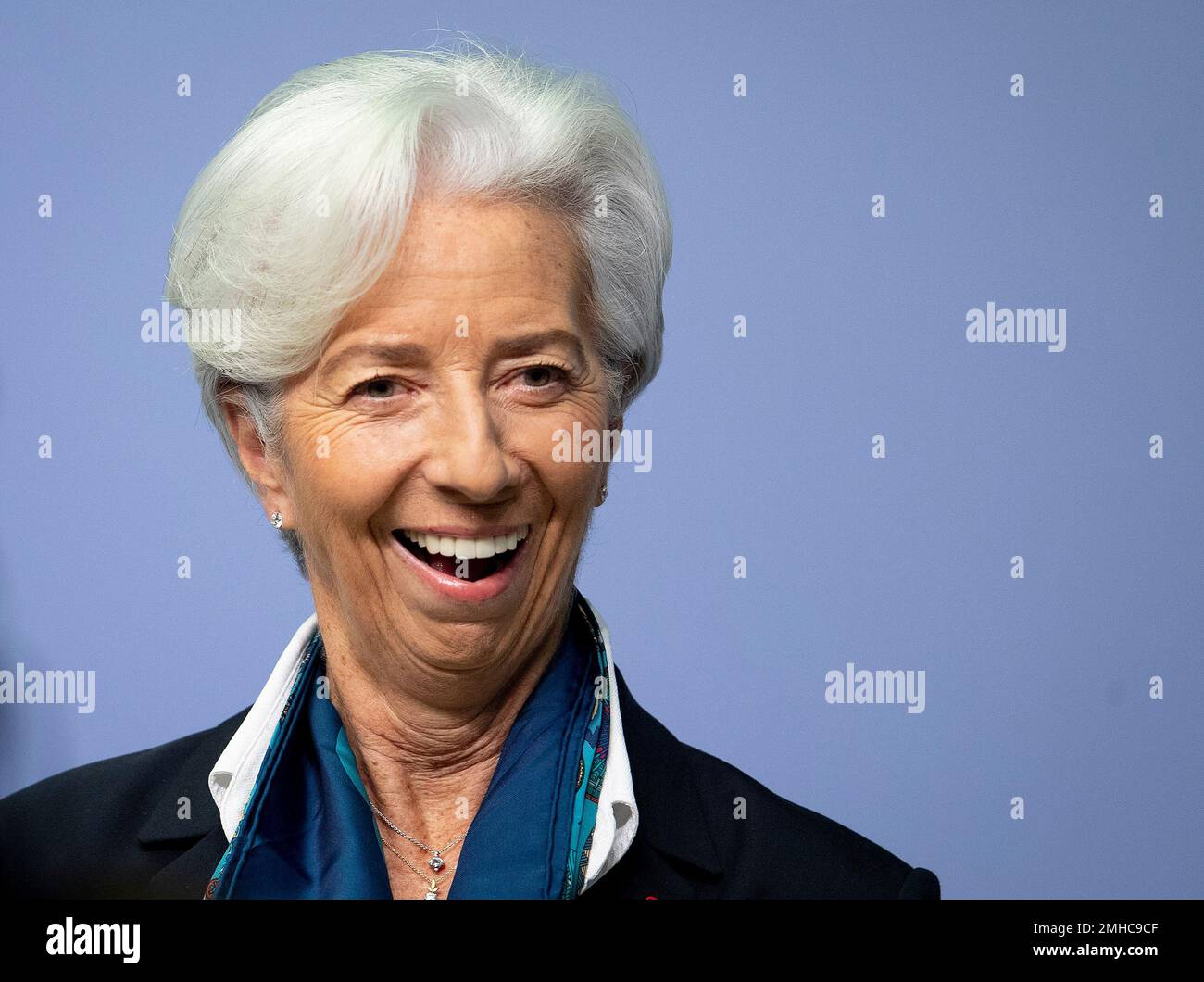 President of European Central Bank Christine Lagarde smiles prior to a ...