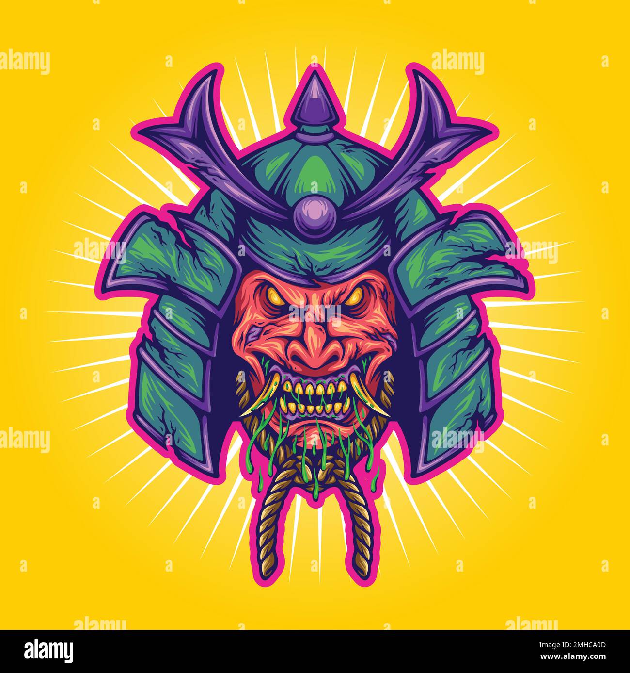 Samurai sword warrior helmet illustration vector illustrations for your ...