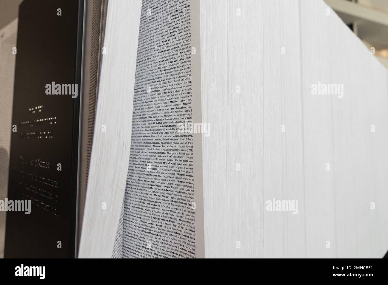 The Yad Vashem Book of Names of Holocaust Victims on display at opening ...