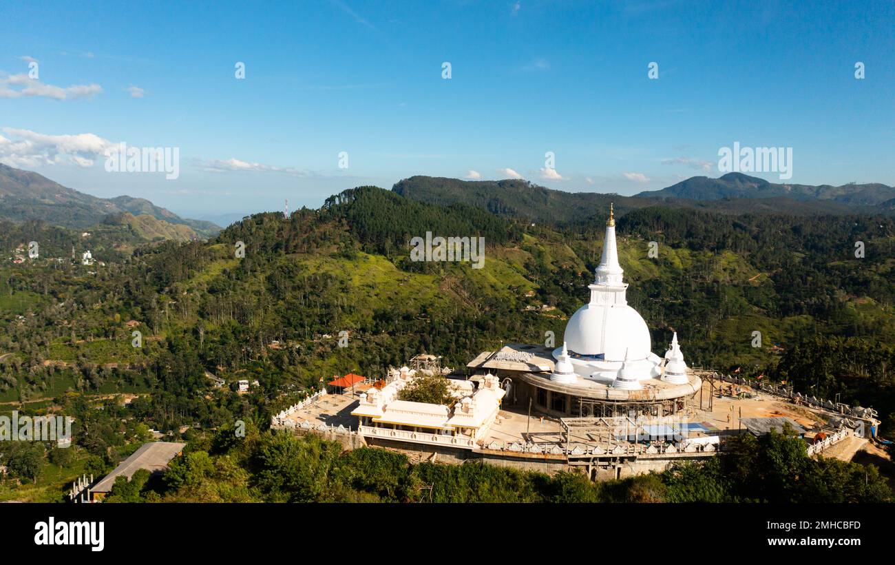 A Buddhist temple in a mountain province on top of a mountain ...