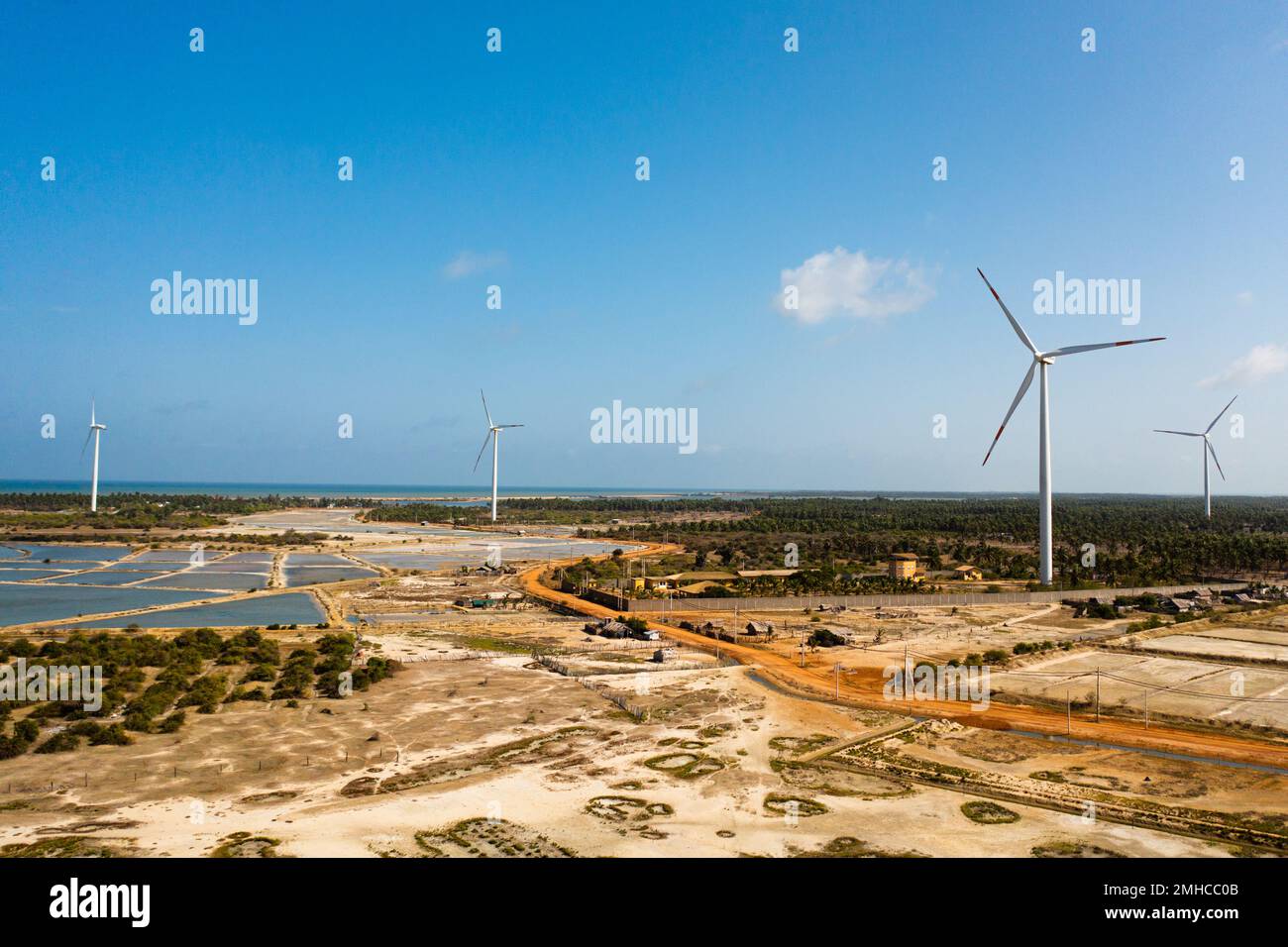 Group of windmills for renewable electric energy production. Kalpitiya ...