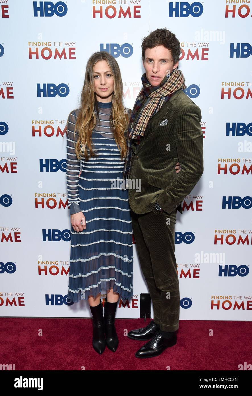 Actor Eddie Redmayne, right, and wife Hannah Redmayne attend the HBO ...