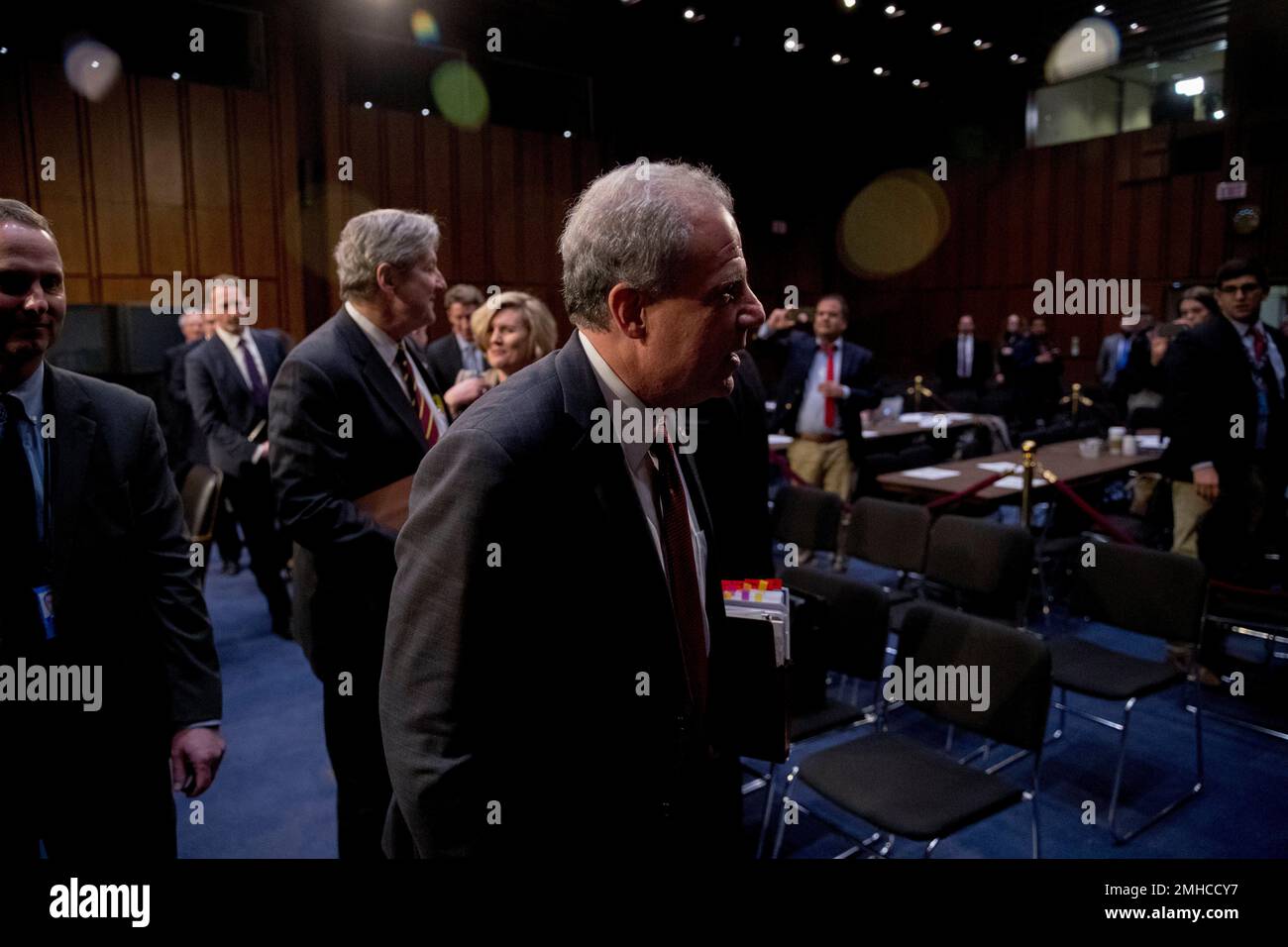 Department of Justice Inspector General Michael Horowitz departs after ...