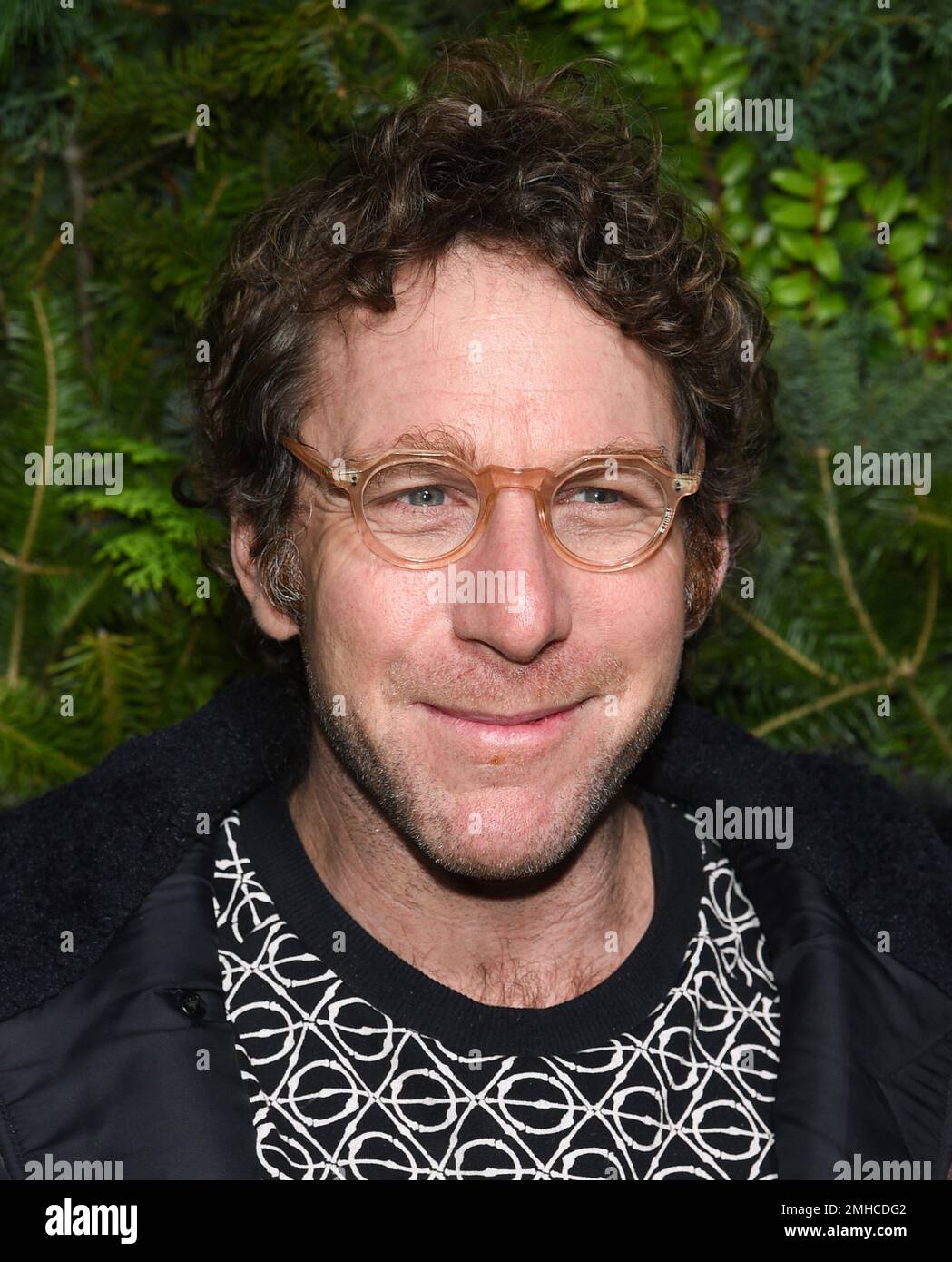 Artist Dustin Yellin attends the Chanel Nº5 In The Snow launch event at ...