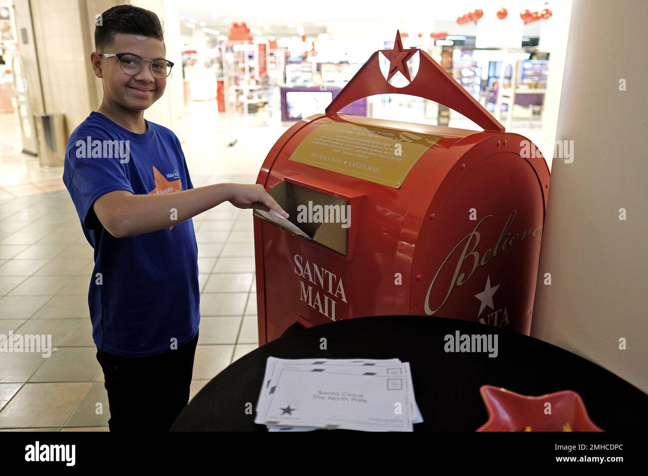 IMAGE DISTRIBUTED FOR MACY'S - Bryan Andres deposit his letter on the Believe station during a ...